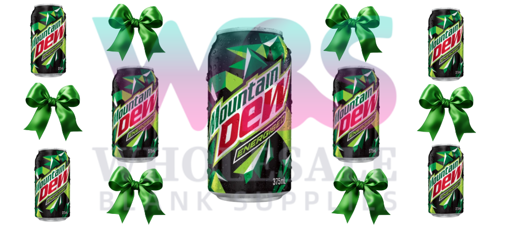 16oz UV DTF Libbey Wrap – Mountain Dew Bows #484 – Wholesale Blank Supplies